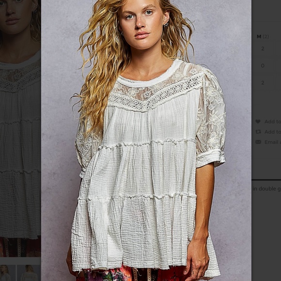 POL | Tops | Pol Sandstone 2 Pol Top In Double Gauze And Puffed Sleeve ...